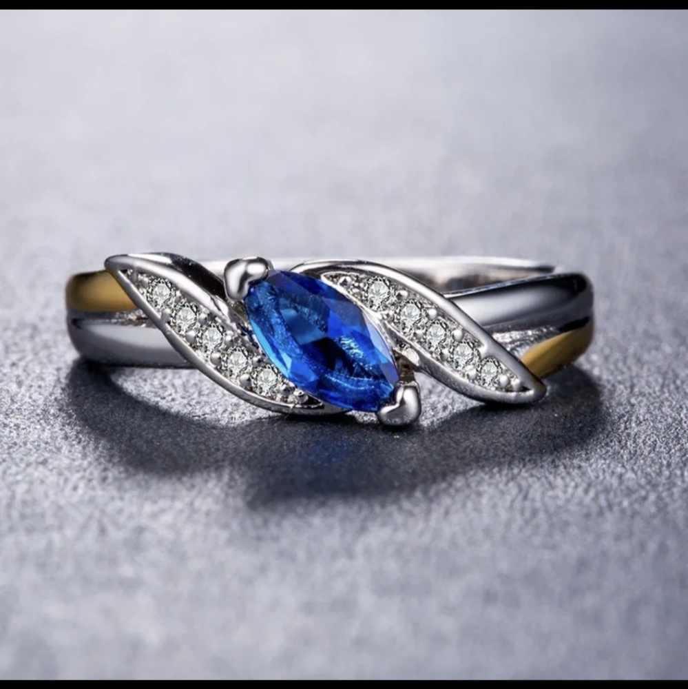 Jewelry | 18k White Gold Plate Zafiro Zircons Ring | Poshmark